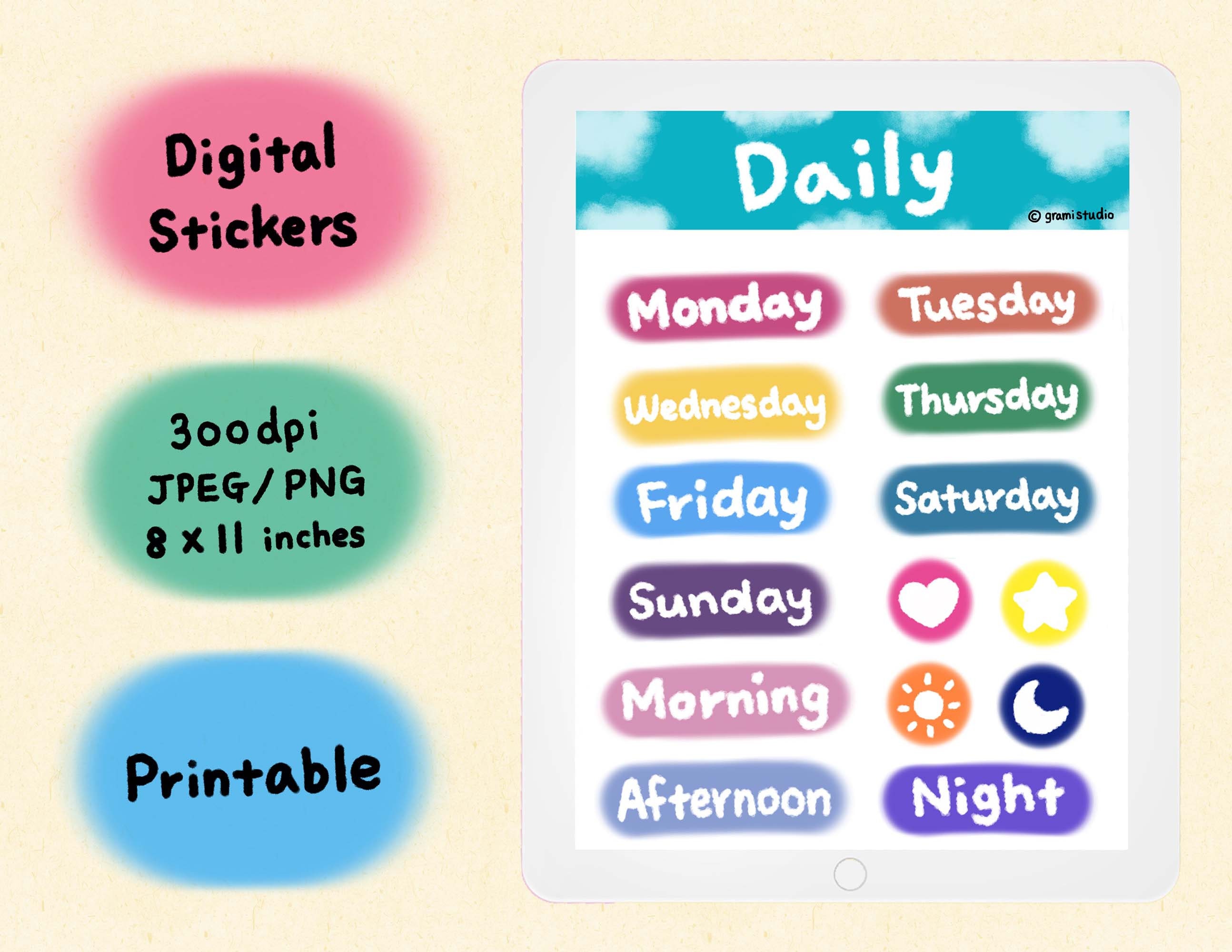 Digital Stickers Digital Planner Stickers Goodnotes - Etsy