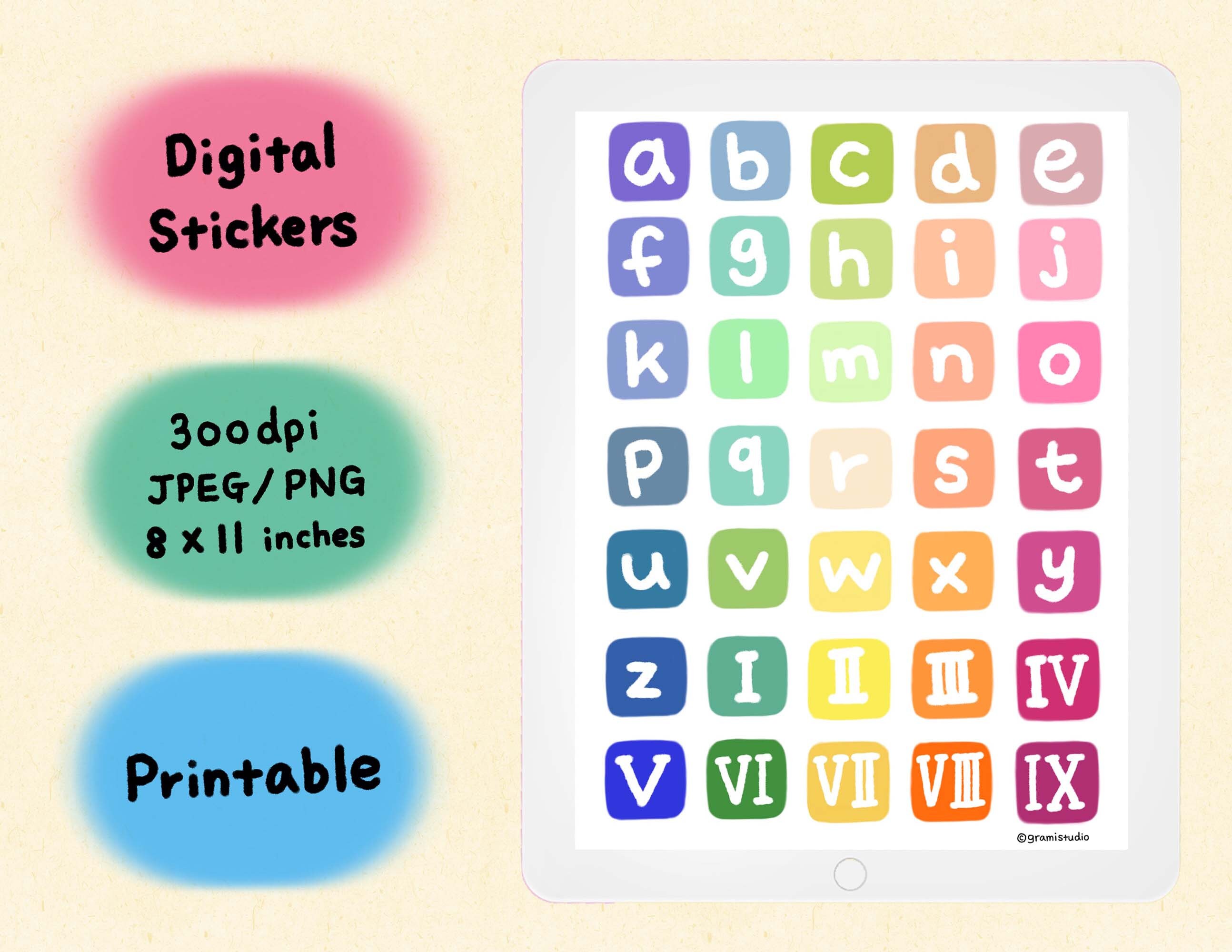 Digital Stickers, Digital Planner Stickers, Goodnotes Stickers, Letter ...