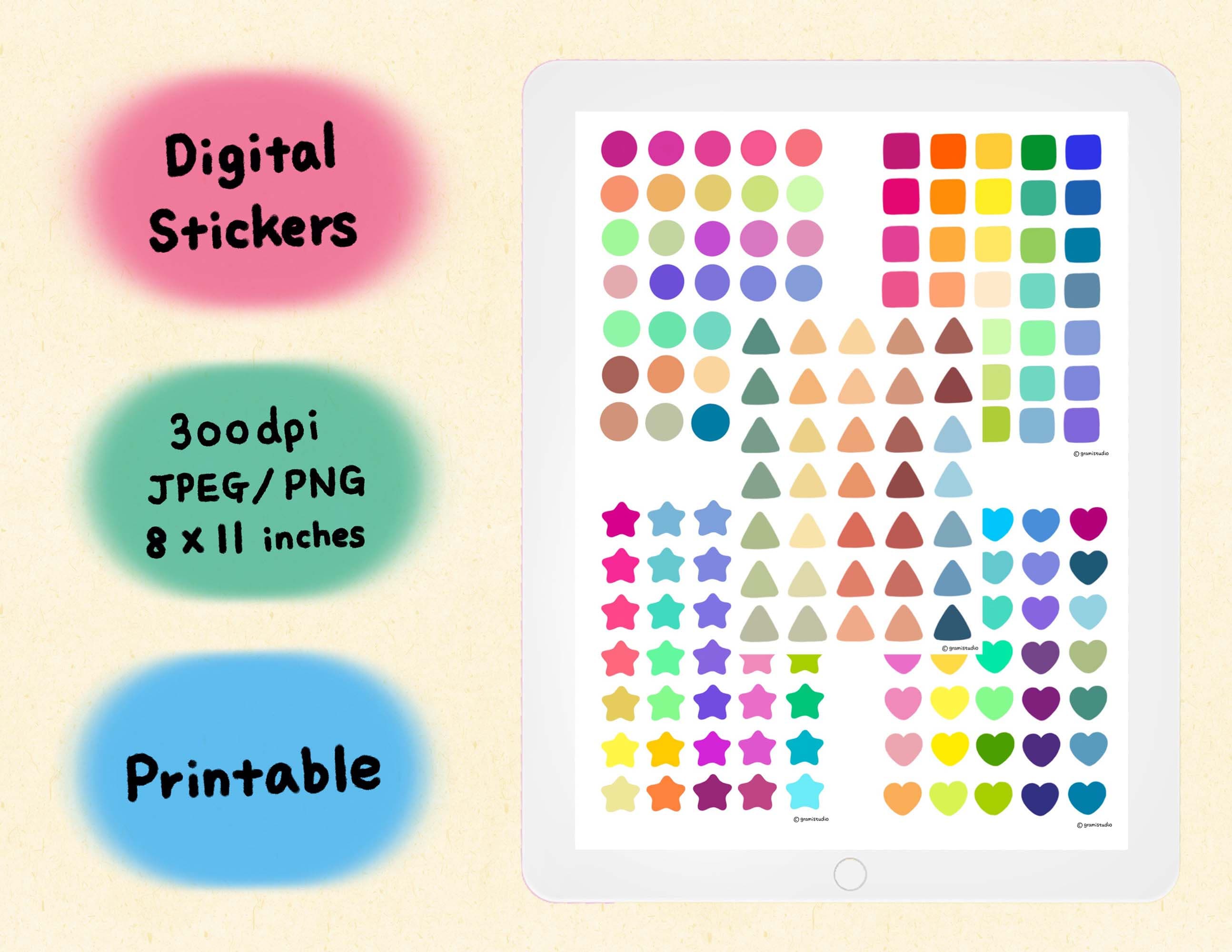 Digital Stickers,digital Planner Stickers,goodnotes Stickers,colorful ...