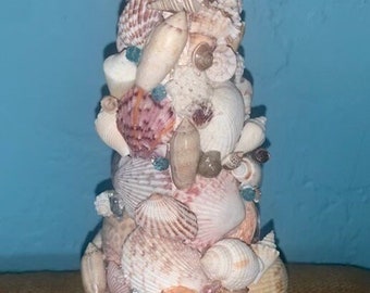 Seashell Christmas Tree, Seashell Art, Christmas Tree, Coastal ...