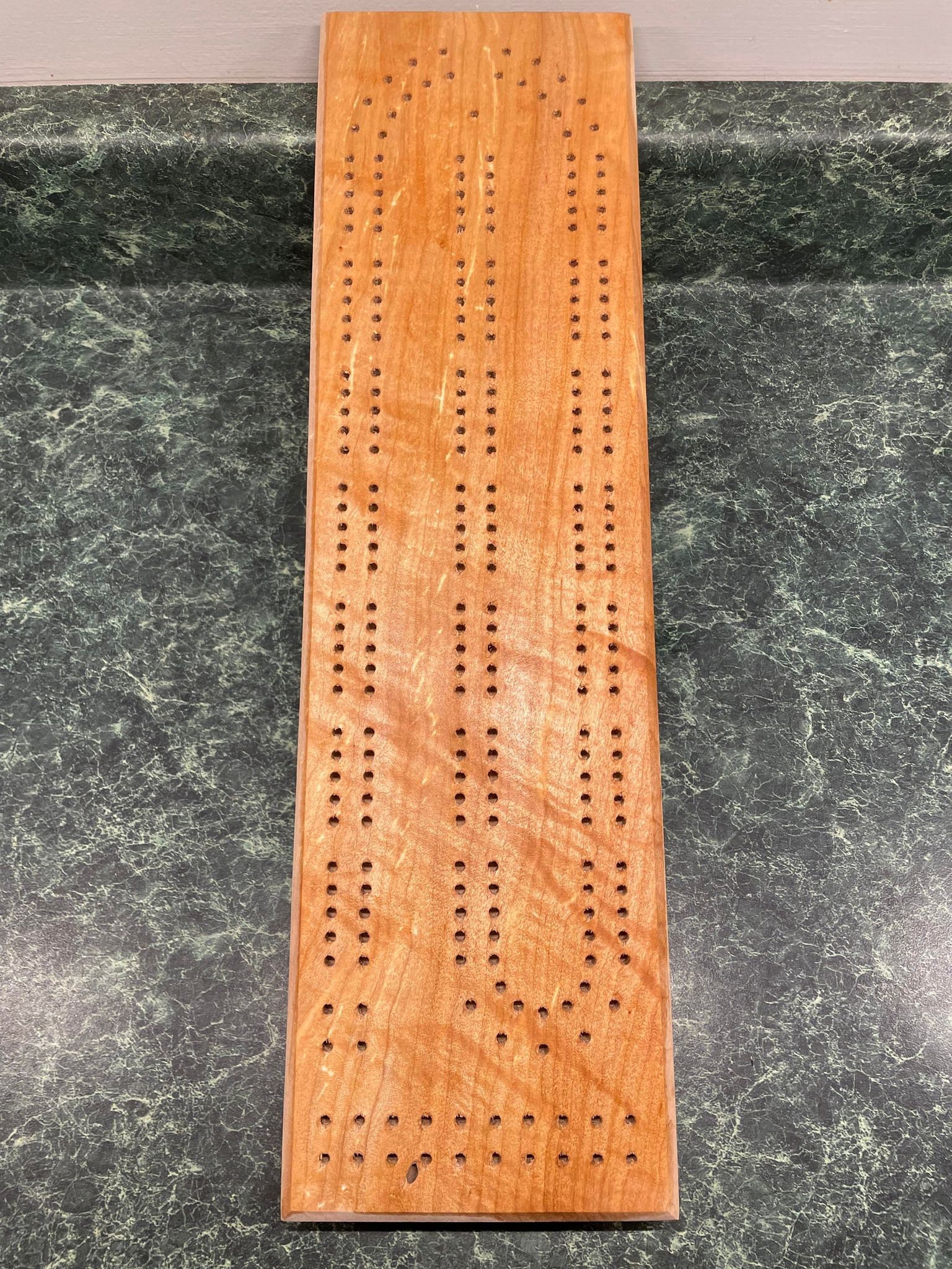 Figured Maple 2 Track Cribbage Board, Housewarming, Graduation ...