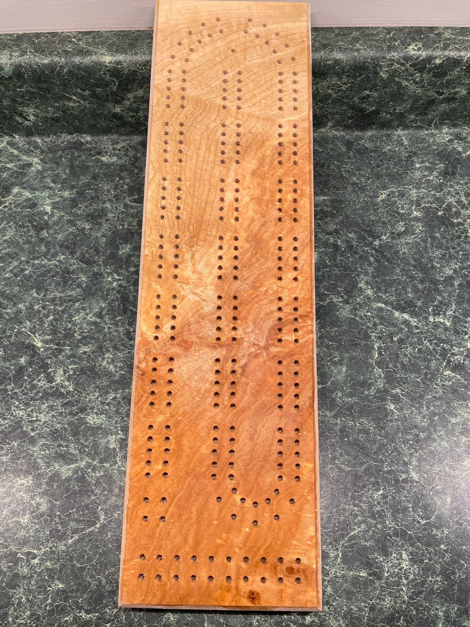 Figured Maple 2 Track Cribbage Board, Housewarming, Graduation ...
