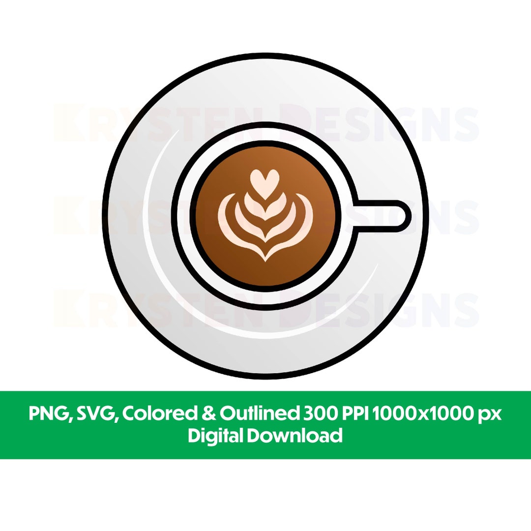 Latte Coffee Icon - Digital Download PNG, SVG - Etsy