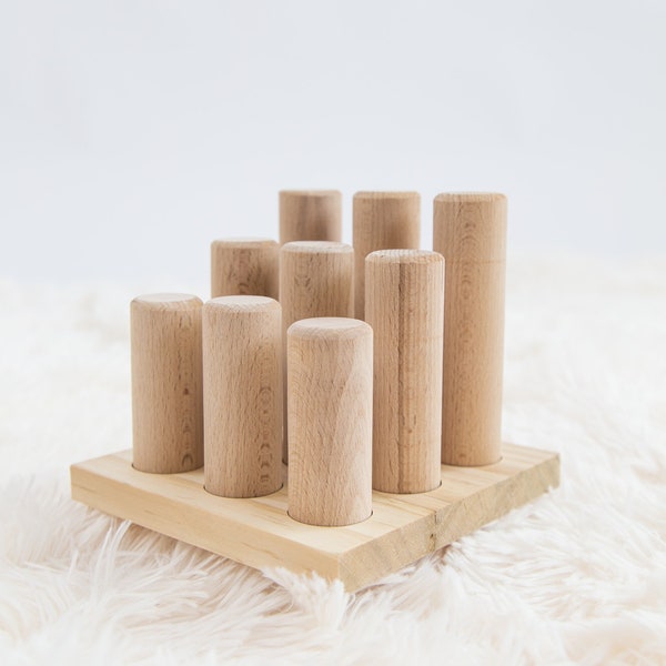 Peg Board Stacking Toy - Etsy