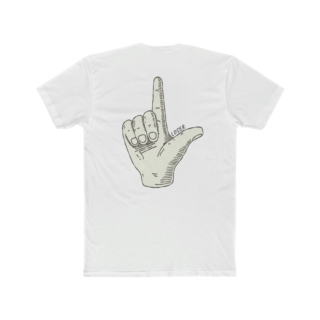 Loser Hand Sign Front and Back Design Men's Crew T Shirt - Etsy