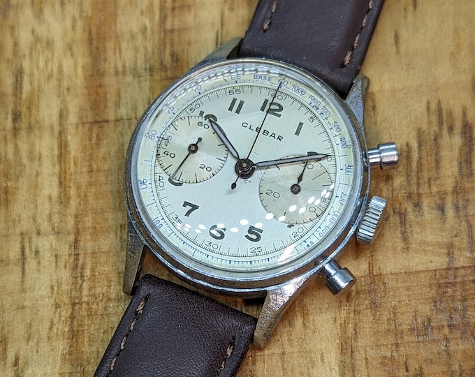 Vintage Clebar "big Eyes" Chronograph Military Style Men's Watch ...