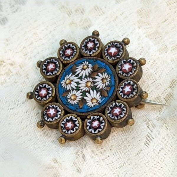 Micro Mosaic Brooch - Etsy