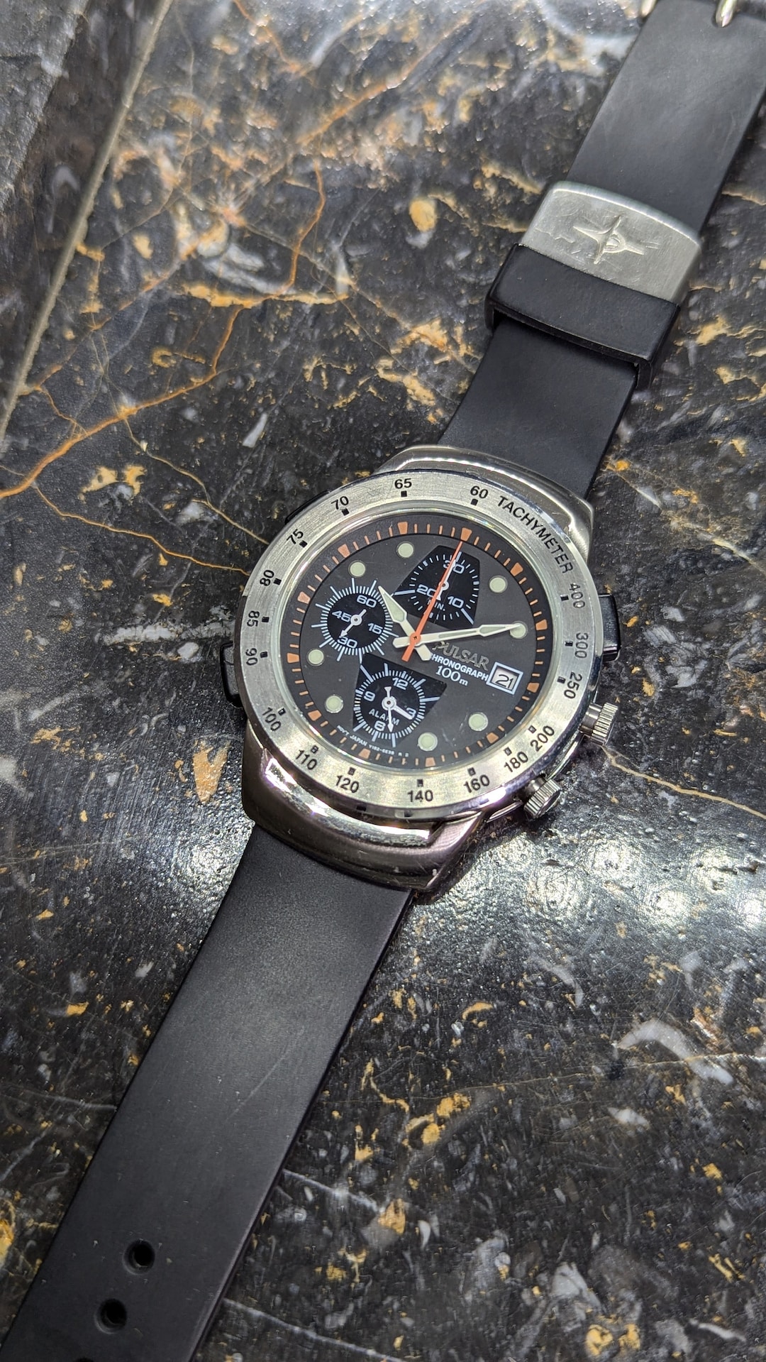 Rare Dial Variant Vintage 1990s Pulsar "nasa" Y182-6D10 Chronograph Men's Watch Working Great W ...