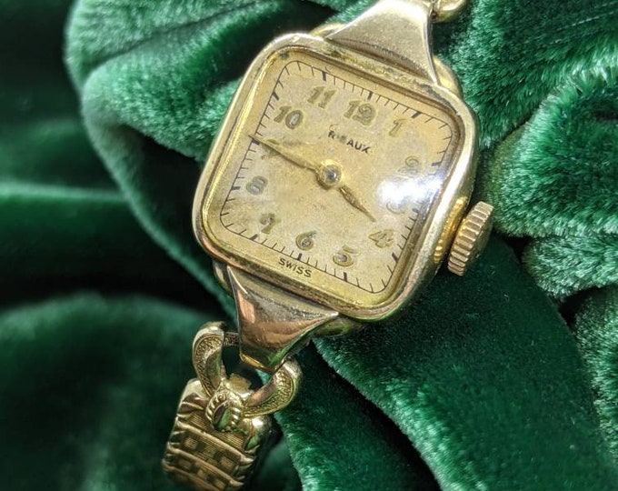 Vintage 1940s-50s Ribaux Gold Filled Swiss Made Ladies Watch Running ...