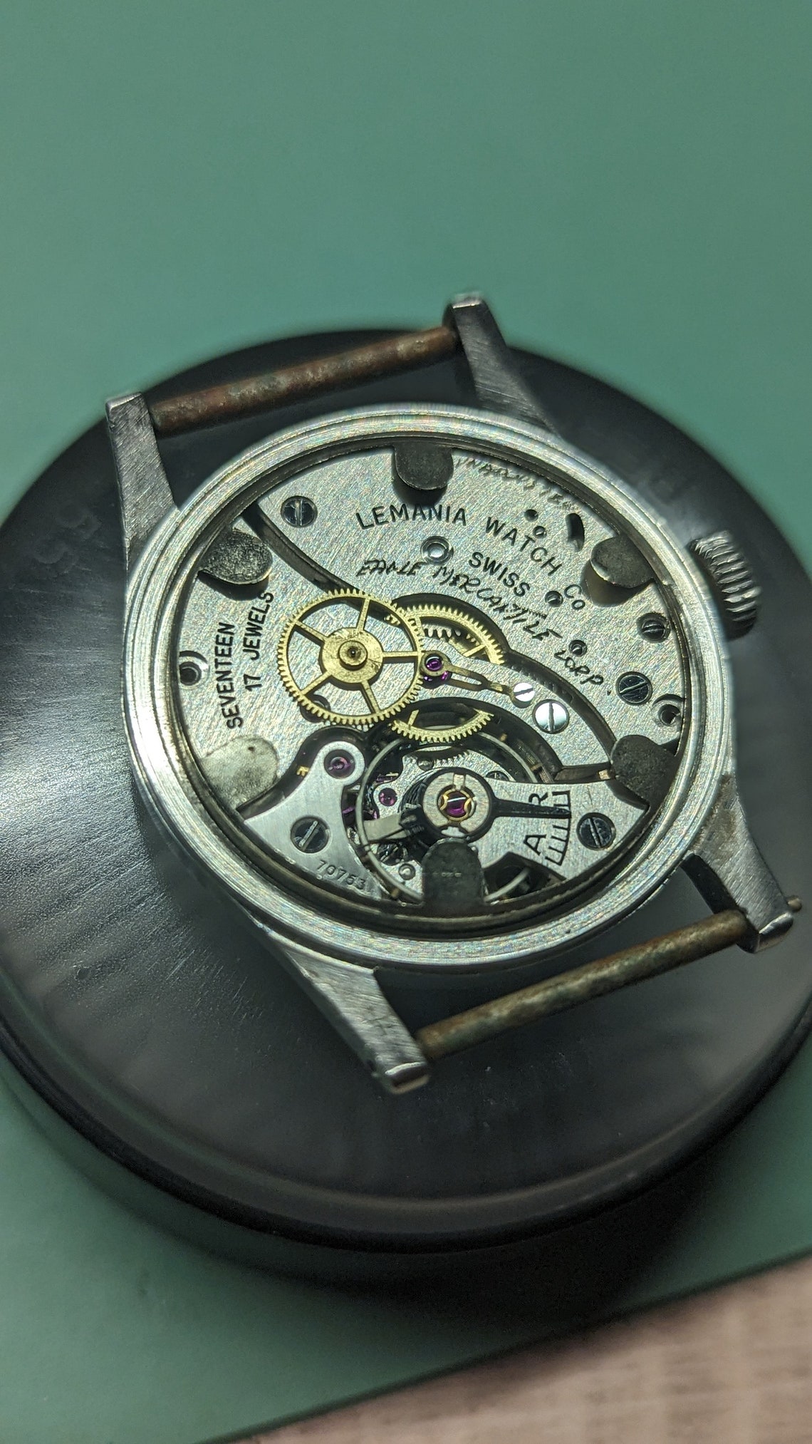 Rare Private Label Lemania 192C Men's Military Style Watch Serviced W ...