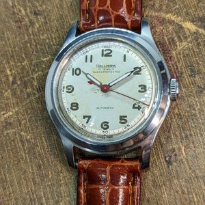 Vintage 1940s-50s Hallmark Automatic Military Style Men's Watch ...