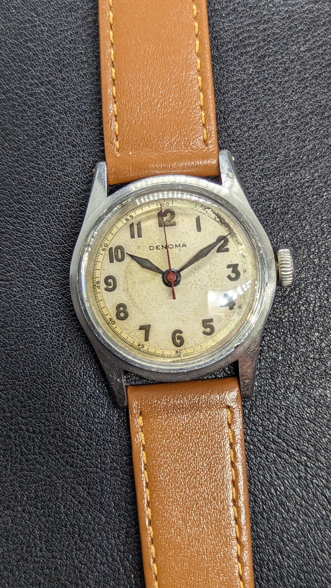 Rare Private Label Lemania 192C Men's Military Style Watch Serviced W ...