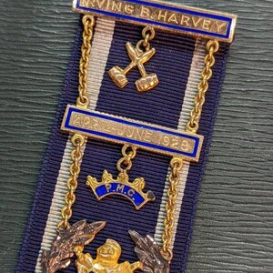 Amazing 10K Gold Vintage 1928 Demolay Past Master Councilor Medal W ...