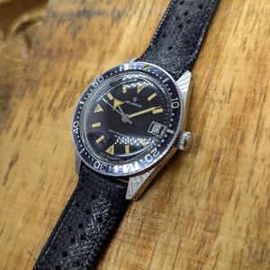 Excellent Vintage 1960s Jumbo Men's Helbros Diver Watch All Stainless ...