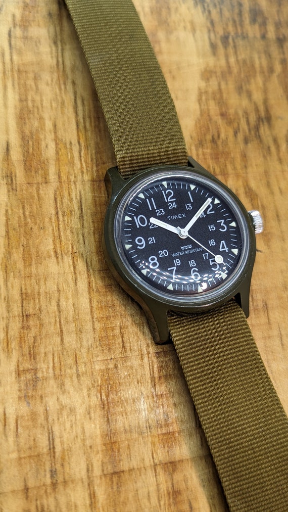 Rare Vintage 1983 Timex Camper All Plastic Military W… - Gem