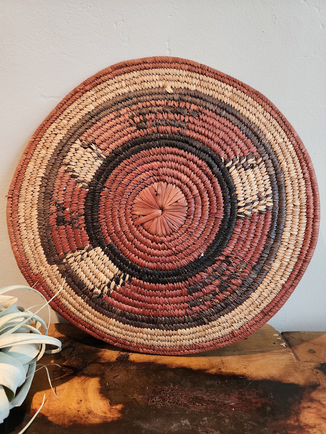 Round African Grass Straw Decorative Mat, Wall Decor - Etsy