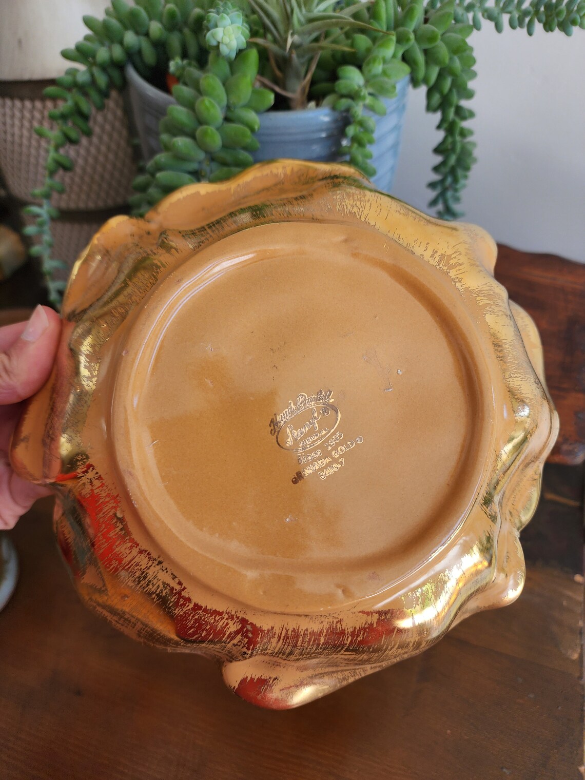 Vintage Stangl Hand Painted Gold Gilt Ceramic Flower Shaped Bowl - Etsy