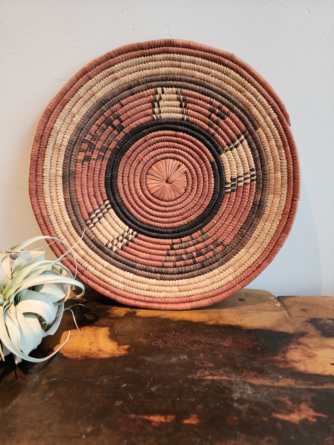 Round African Grass Straw Decorative Mat, Wall Decor - Etsy