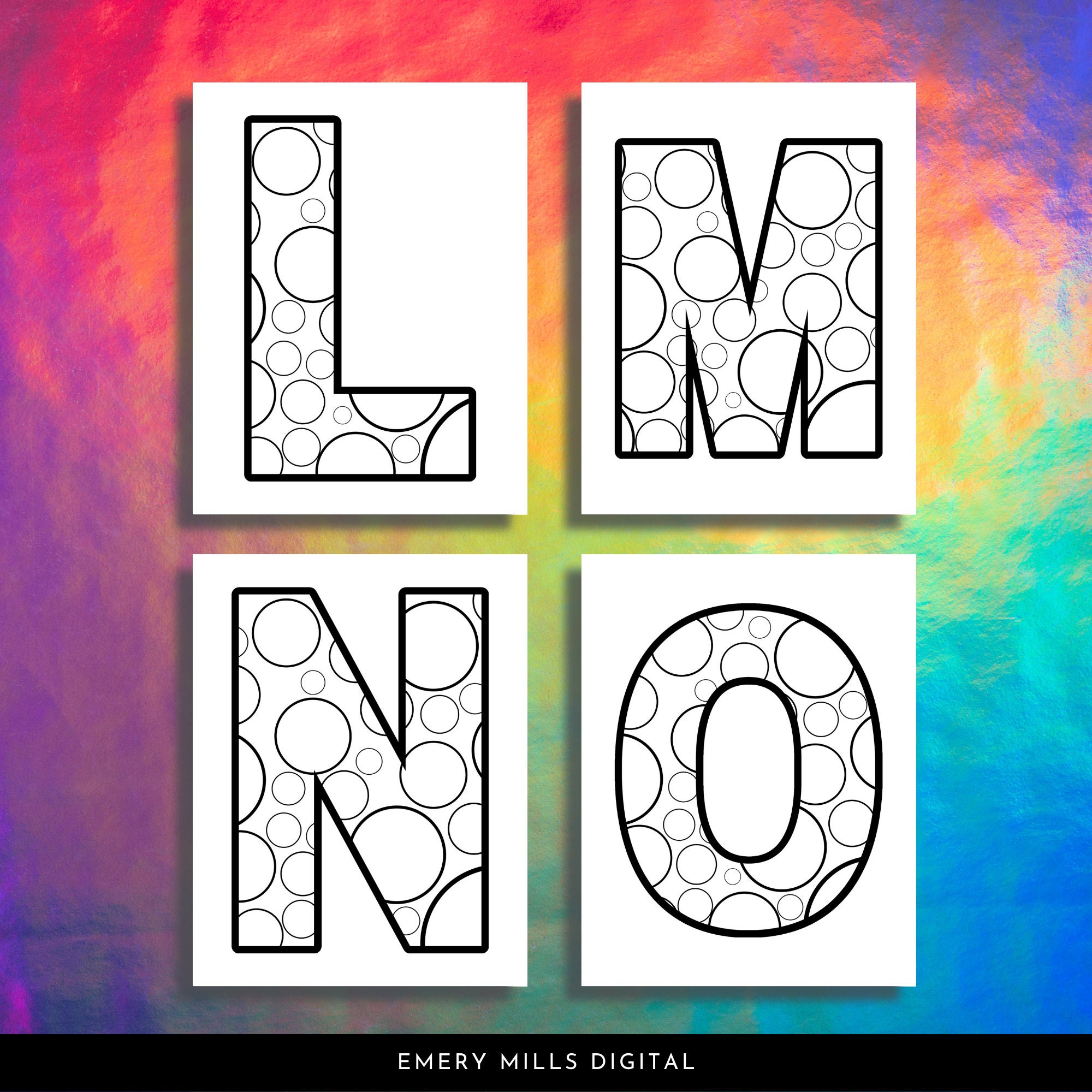 Color the Alphabet - ABC Printable Coloring Pages - Instant Download - Etsy