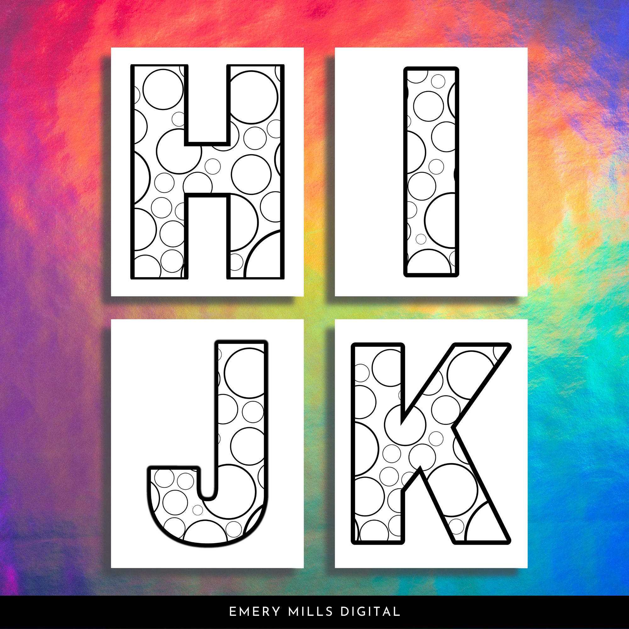 Color the Alphabet - ABC Printable Coloring Pages - Instant Download - Etsy