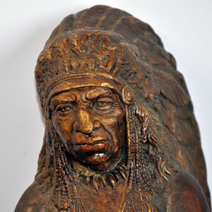 Rare Vintage Plaster Native Chief Statue, 1970s - Etsy