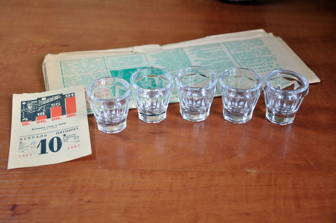 Set of Vintage Miniature Soviet Shot Glasses, 1990s - Etsy