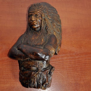 Rare Vintage Plaster Native Chief Statue, 1970s - Etsy