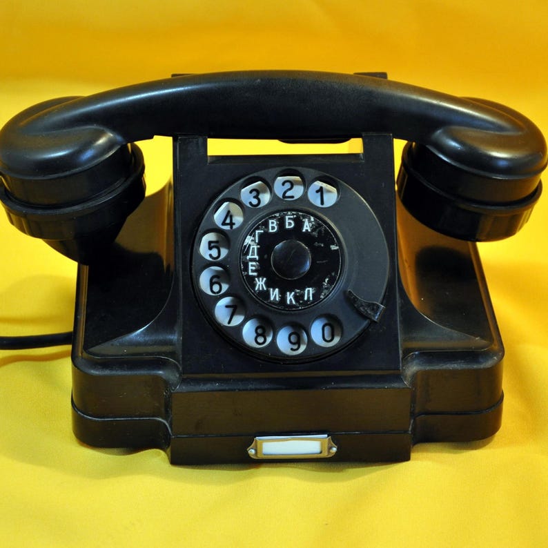 Vintage Soviet Ebonite Rotary Telephone TAH-6 (1964) | Authentic USSR ...