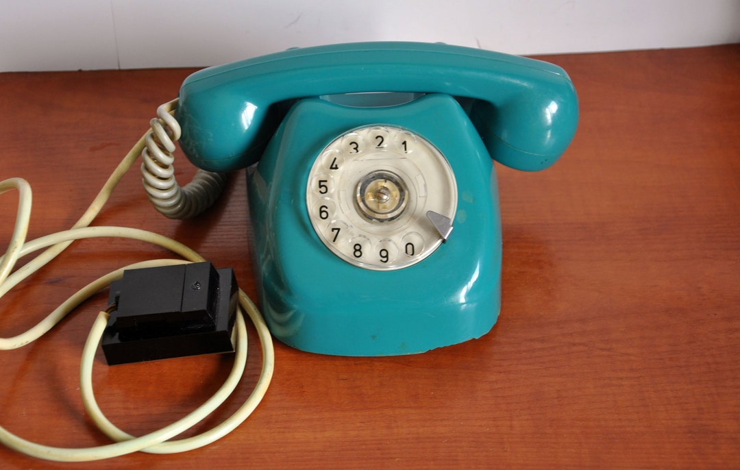 Vintage Tesla Rotary Turquoise Telephone, 1978 - Etsy