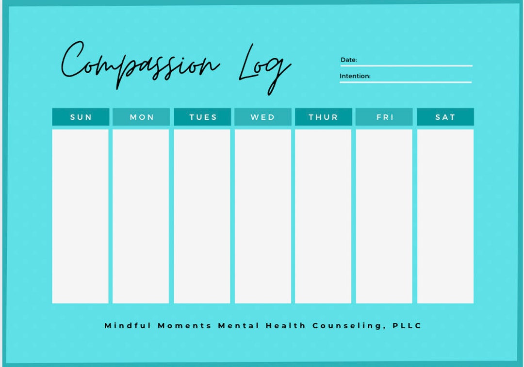 Developing Self Compassion Worksheet/ Skill Building by a Licensed ...