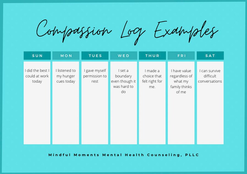 Developing Self Compassion Worksheet/ Skill Building by a Licensed ...