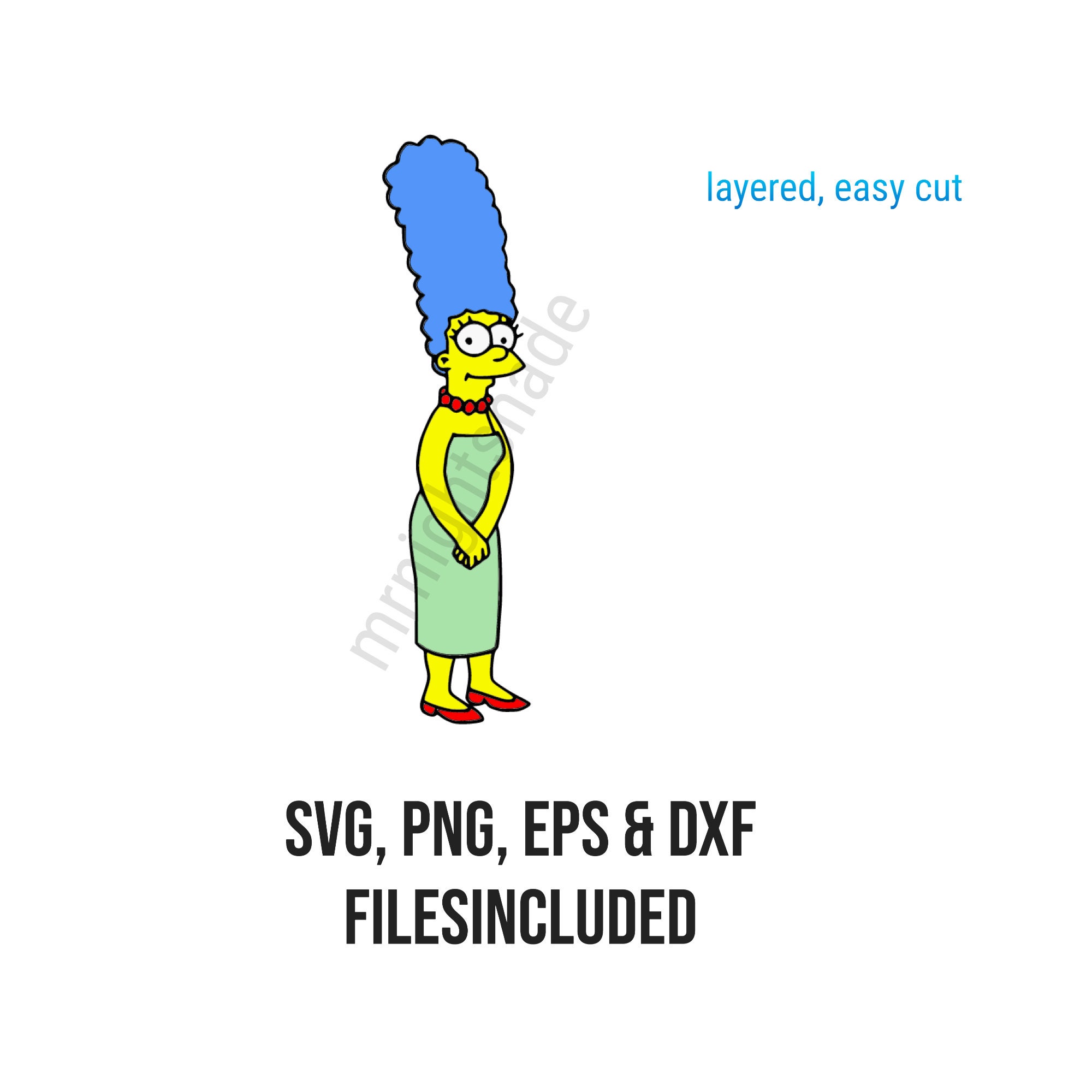 Marge Simpson LAYERED SVG Marge SVG Marge Clipart | Etsy