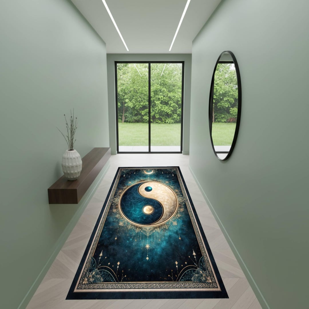 Yin Yang Runner Rug, Cosmic Balance Pattern Hallway Carpet Spiritual ...