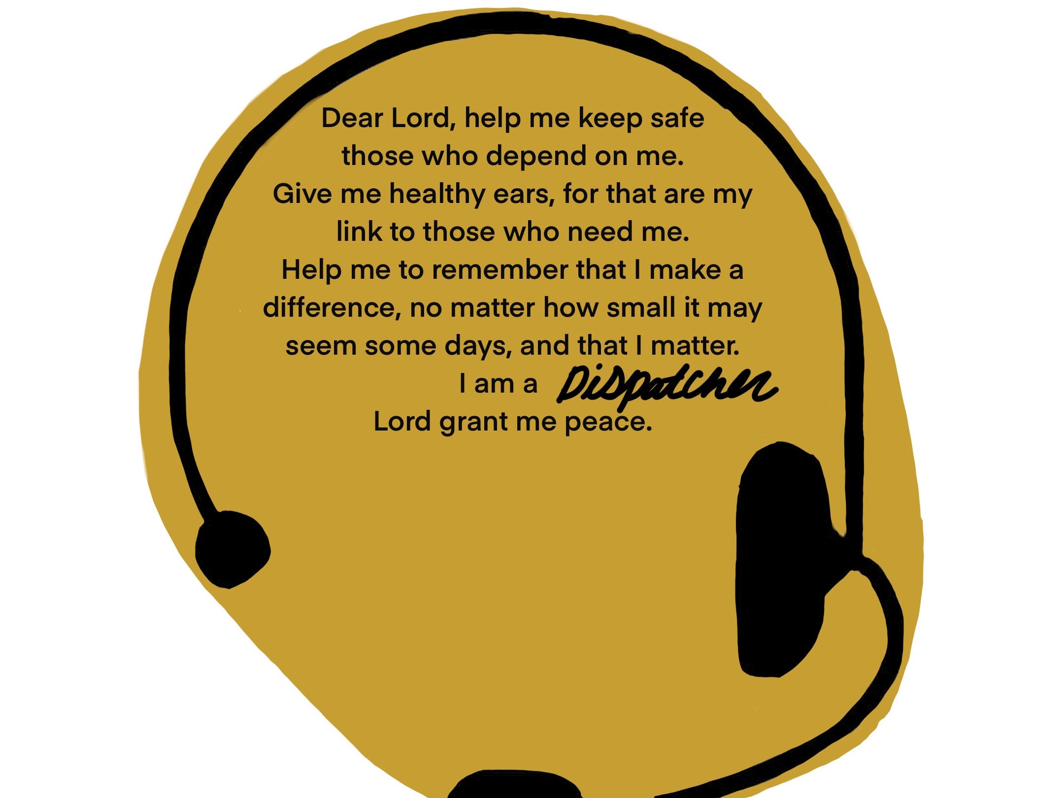 Dispatcher Prayer thin gold line | Etsy