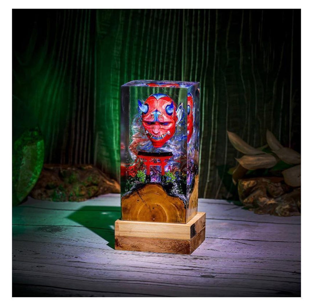 H.onn.ari Han.n.ya Mask and Torii Gate Night Lamp, Japanese Lamp Torii ...