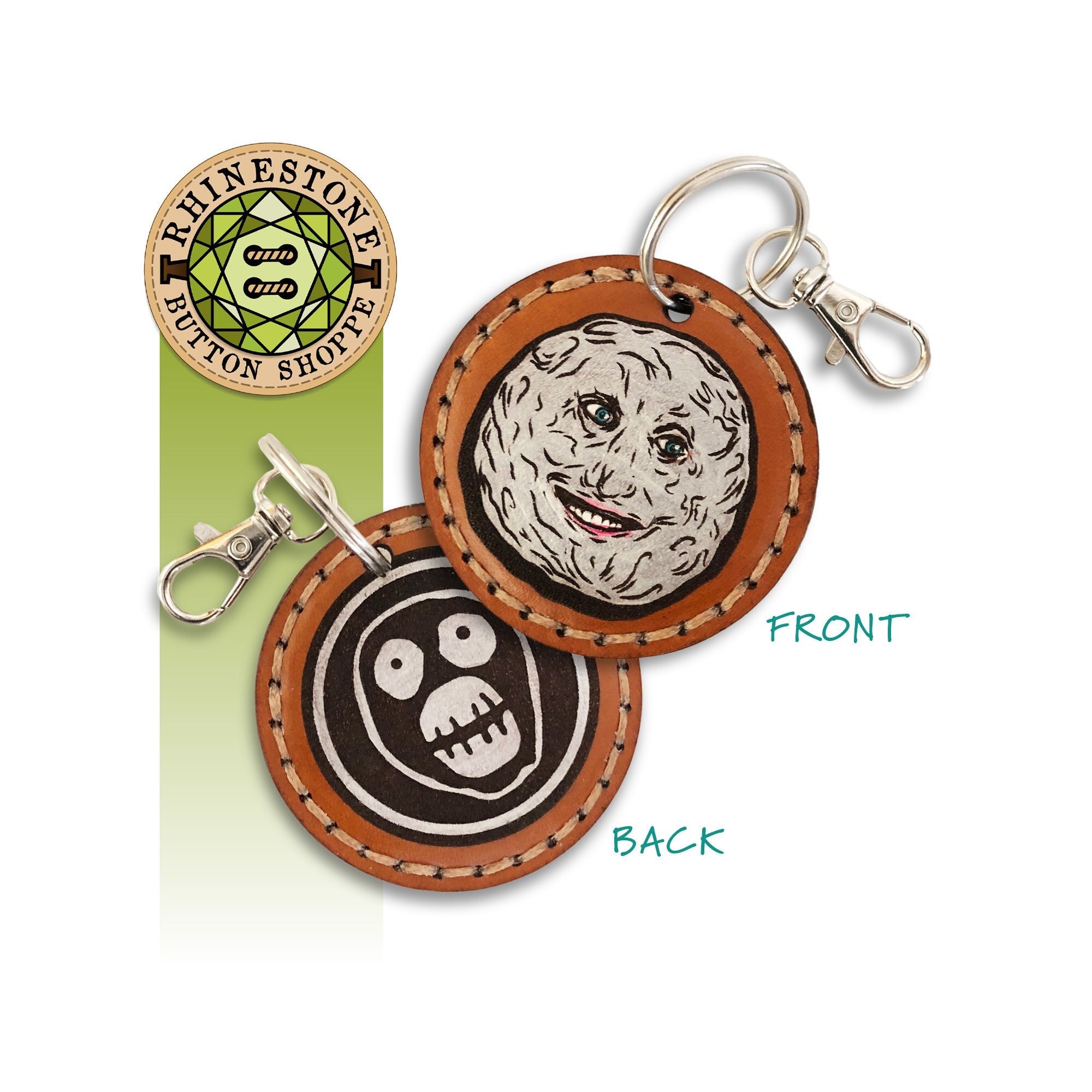 The Moon MIGHTY BOOSH Vintage Style Keychain - Etsy