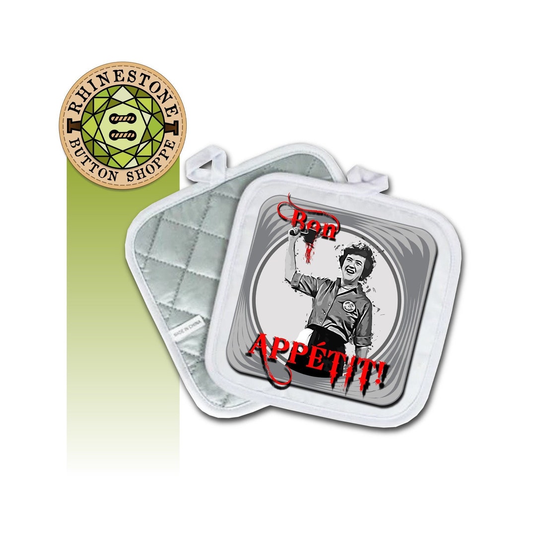 BON APPETIT, Julia Child, TV Cooking Series, Original Art Pot Holder ...