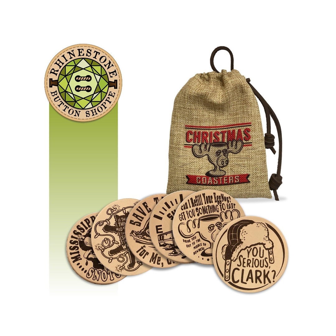 COUSIN EDDIE Christmas Humor Leather Laser Engraved Coasters X 6 With ...