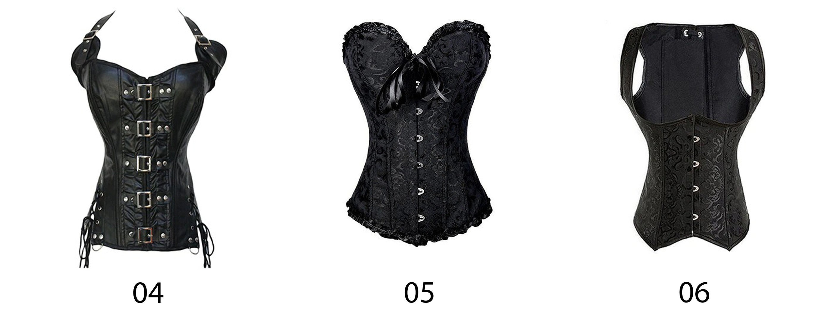 Women Steampunk Steel Boned Lace up Back Body Shape Bustier Overbust ...