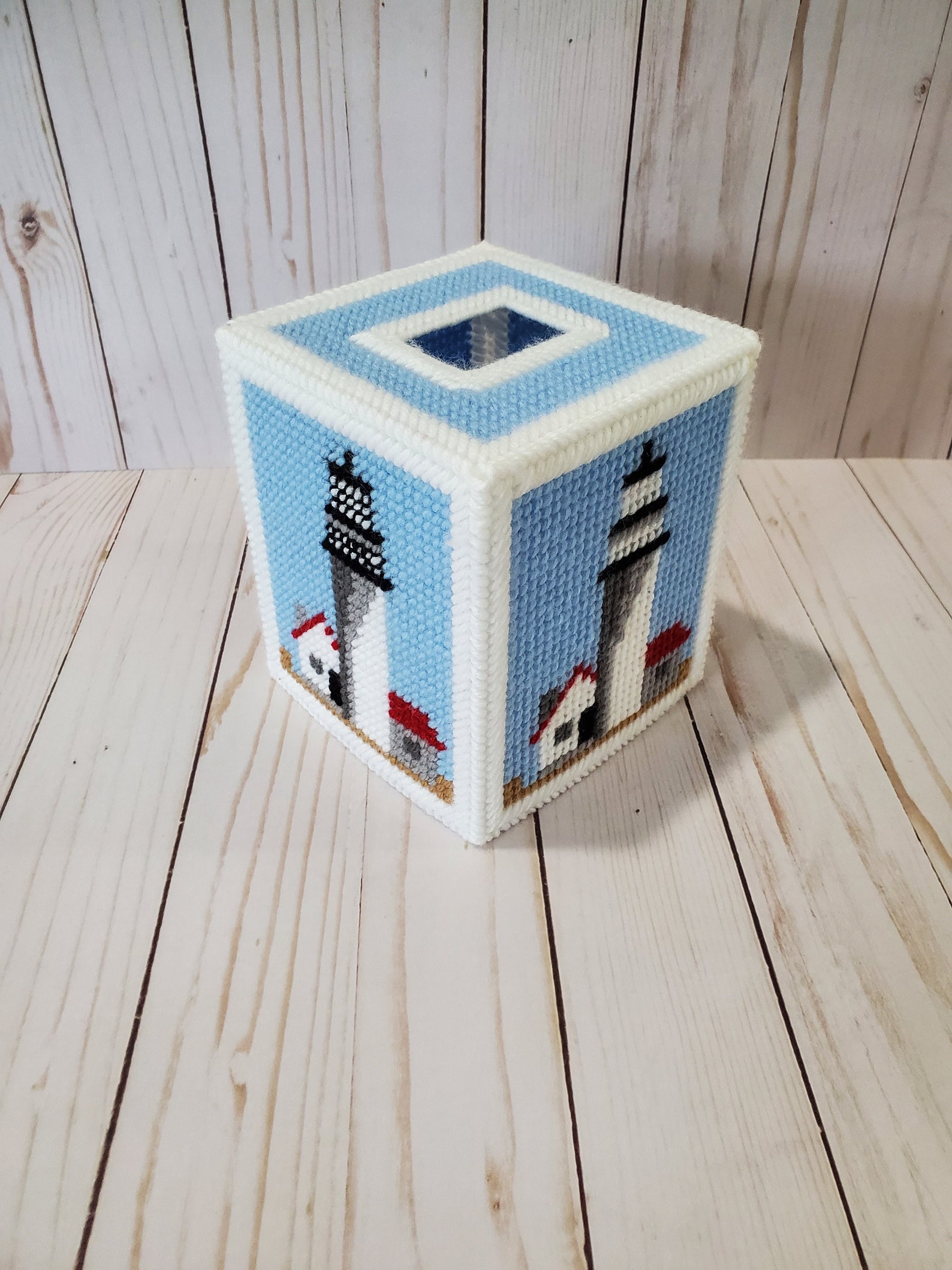 Lighthouse Tissue Box Cover Plastic Canvas - Etsy
