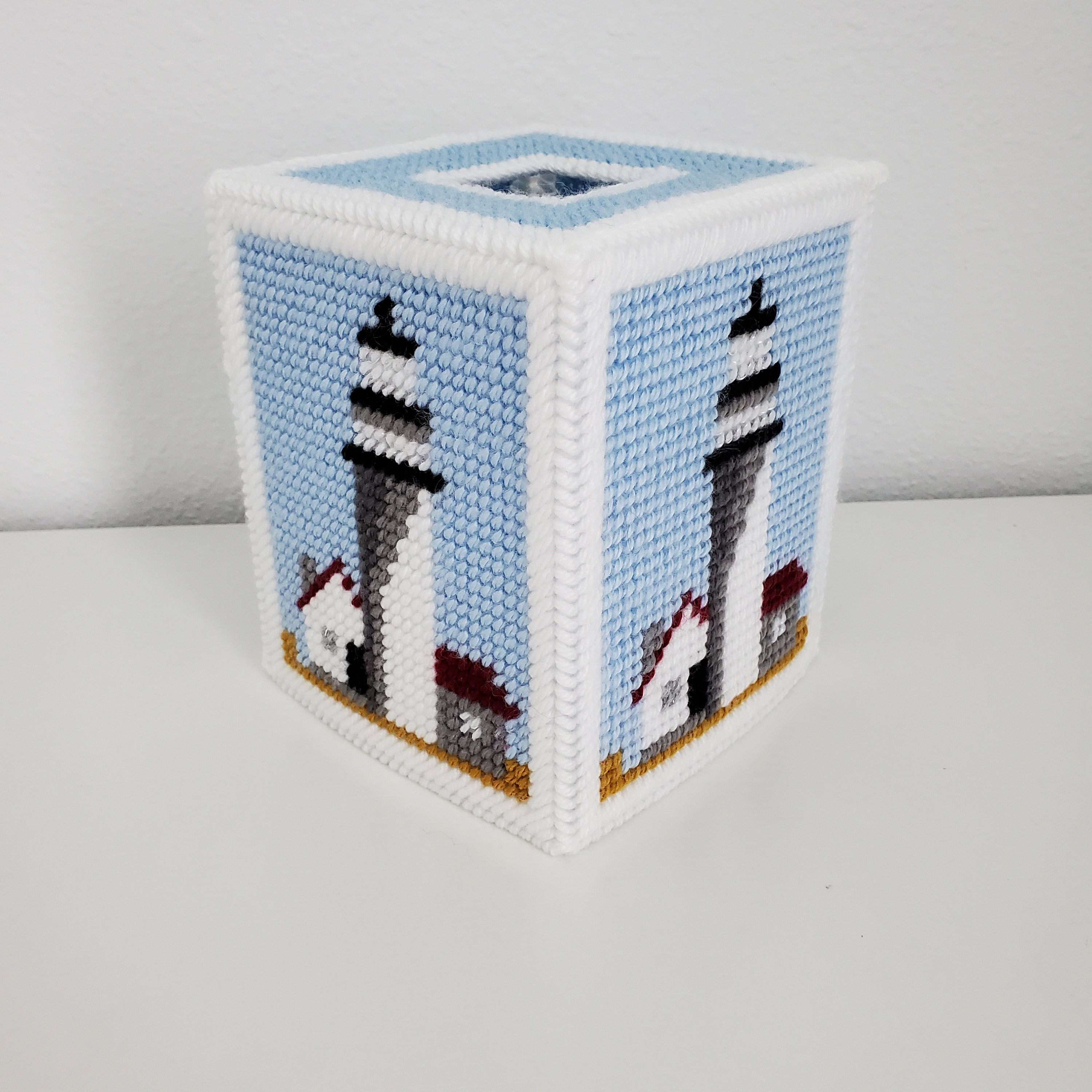 Lighthouse Tissue Box Cover, Plastic Canvas - Etsy