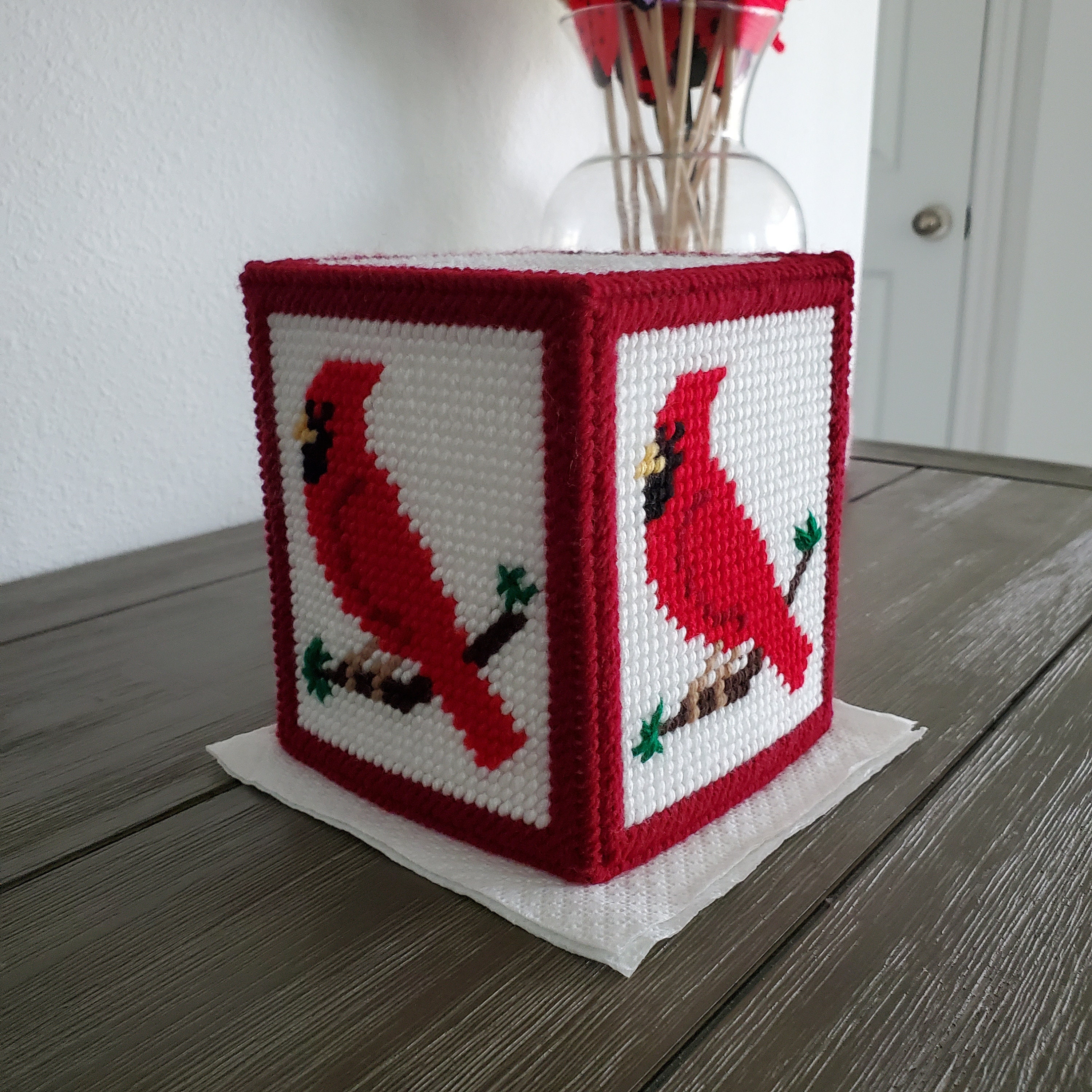 Cardinal Tissue Box - Etsy