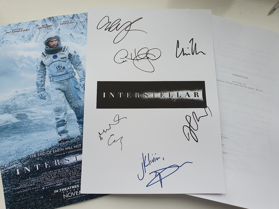 Interstellar Script/screenplay With Movie Poster and | Etsy