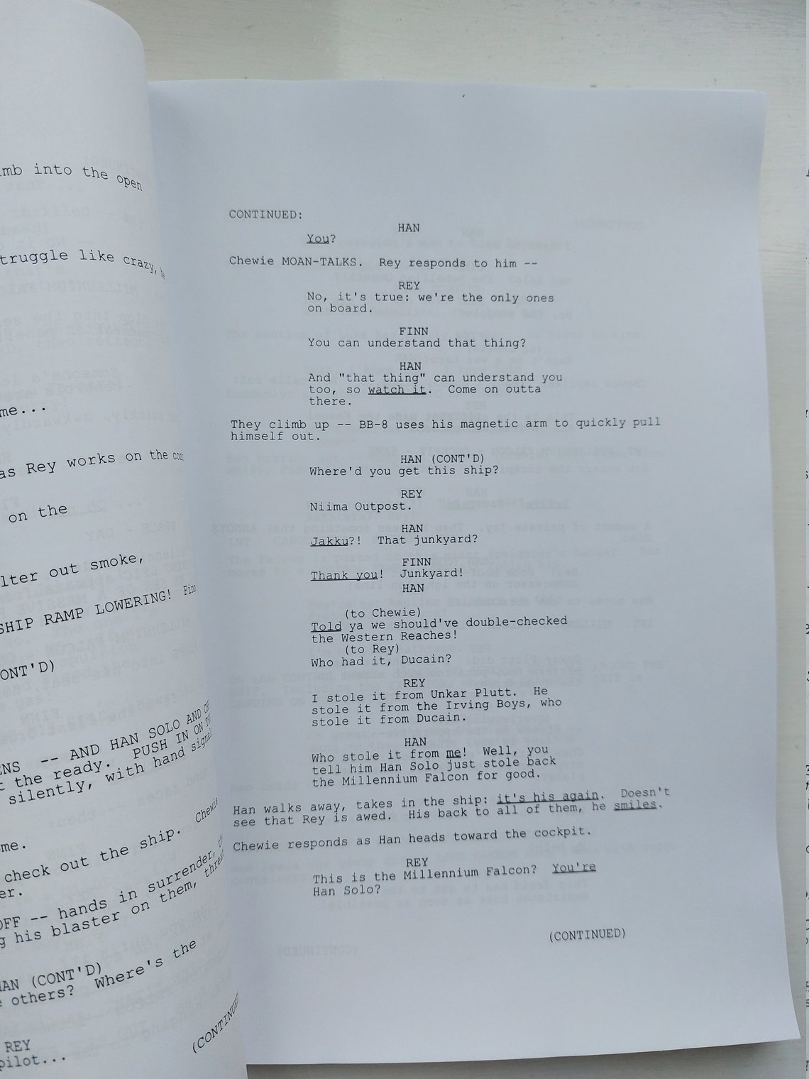 Star Wars The Force Awakens Script/screenplay Poster | Etsy