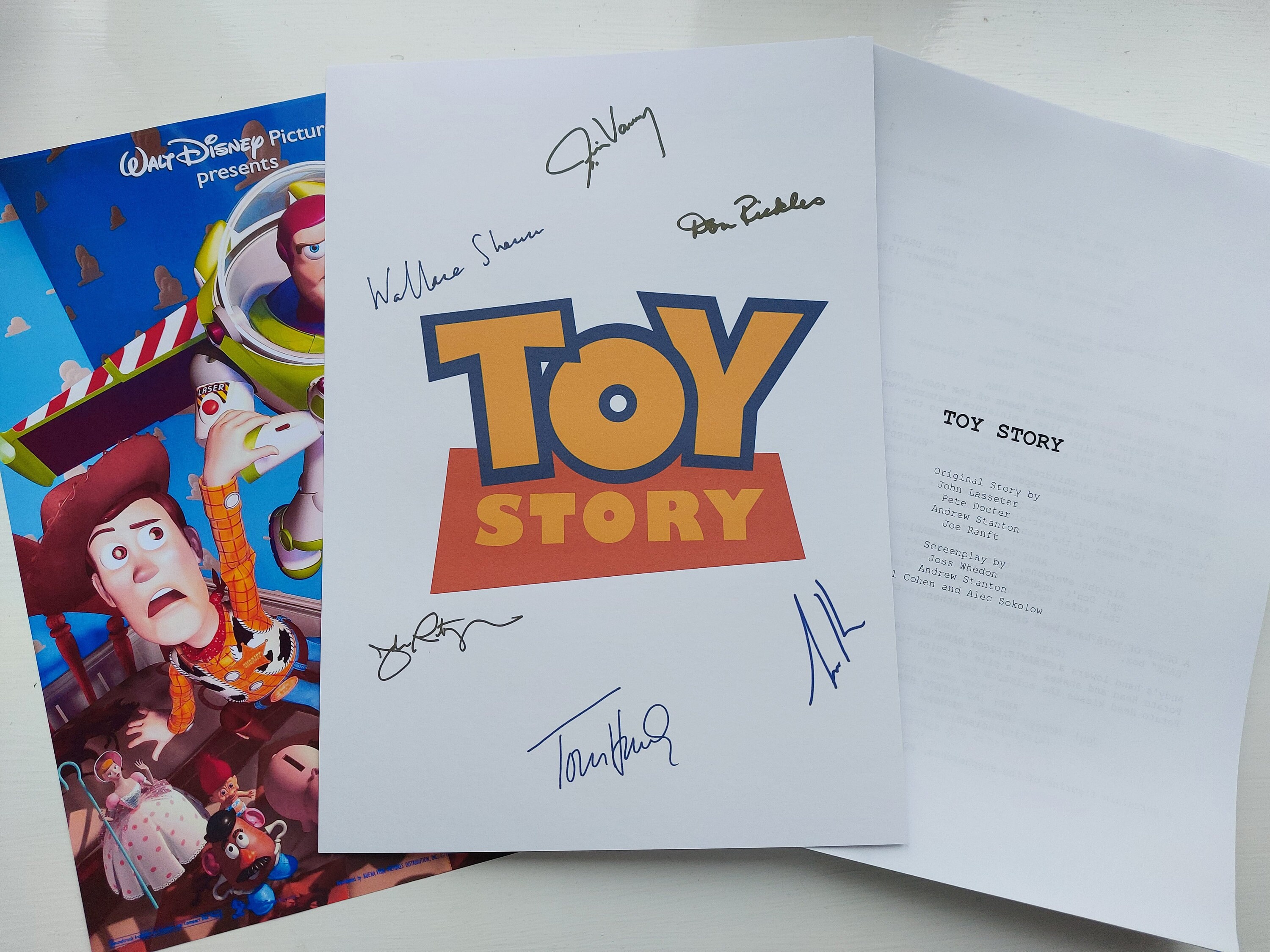 Toy Story Script/Screenplay & Movie Poster And Autographs | Etsy