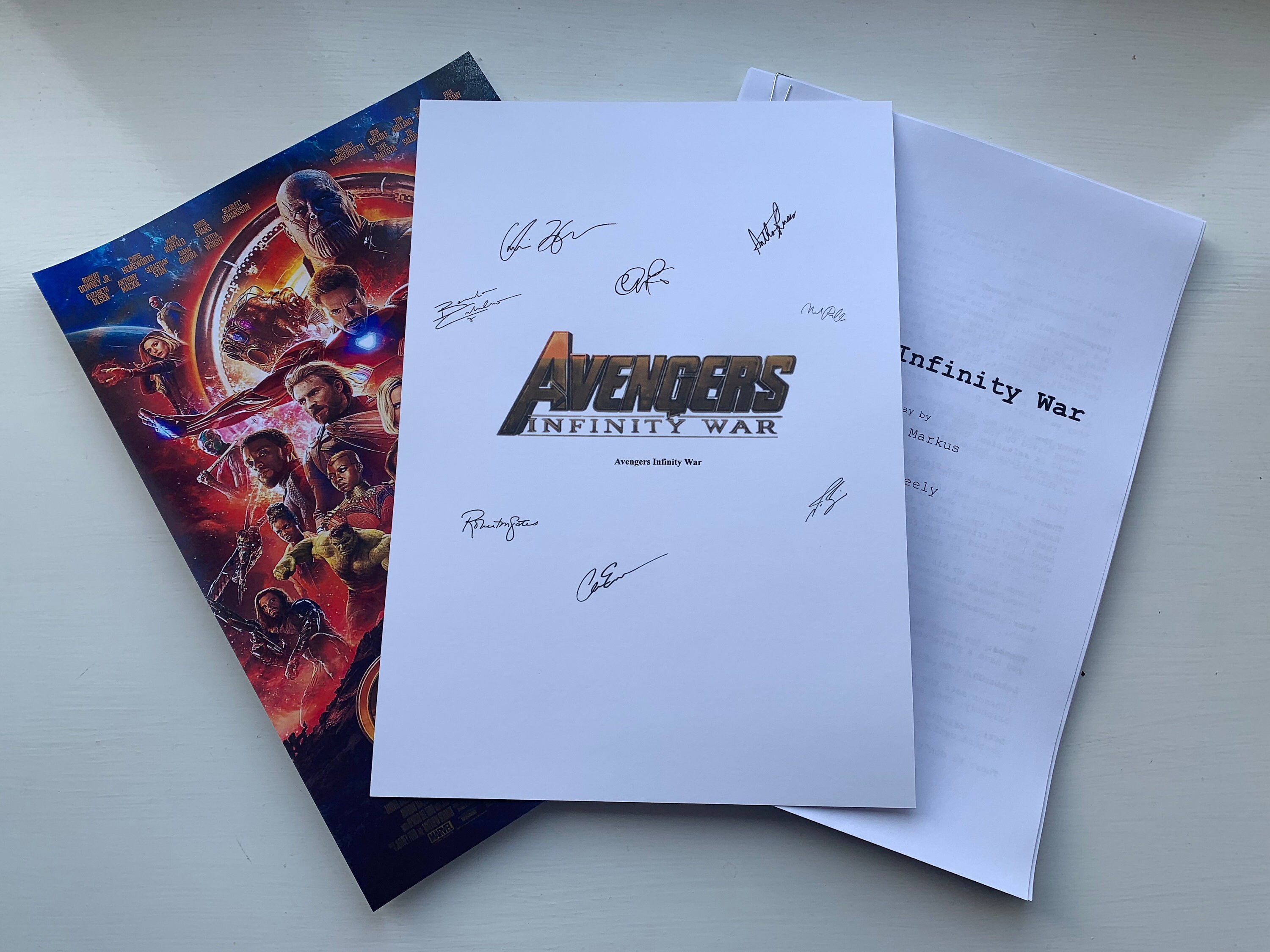 Avengers Infinity War Script/Screenplay W/Movie Poster & | Etsy