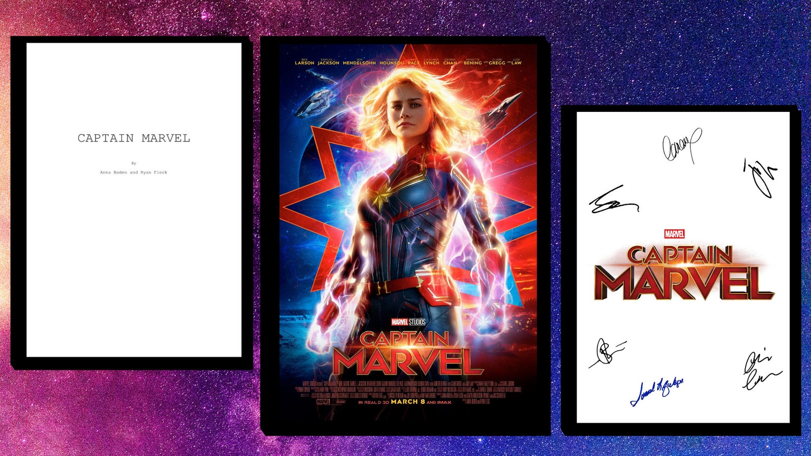 Captain Marvel Script/Screenplay & Movie Poster And Autographs | Etsy