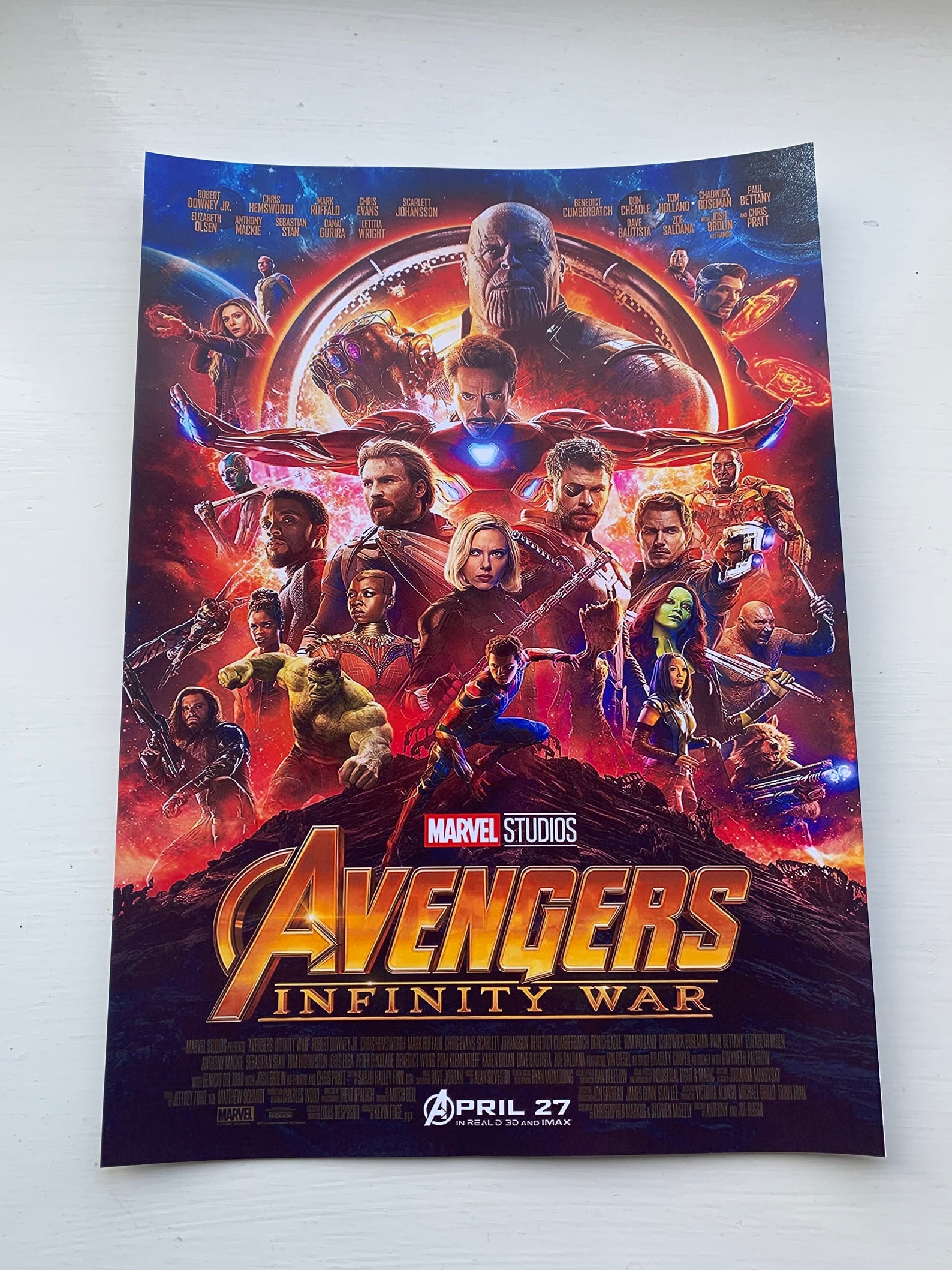 Avengers Infinity War Script/Screenplay W/Movie Poster & | Etsy