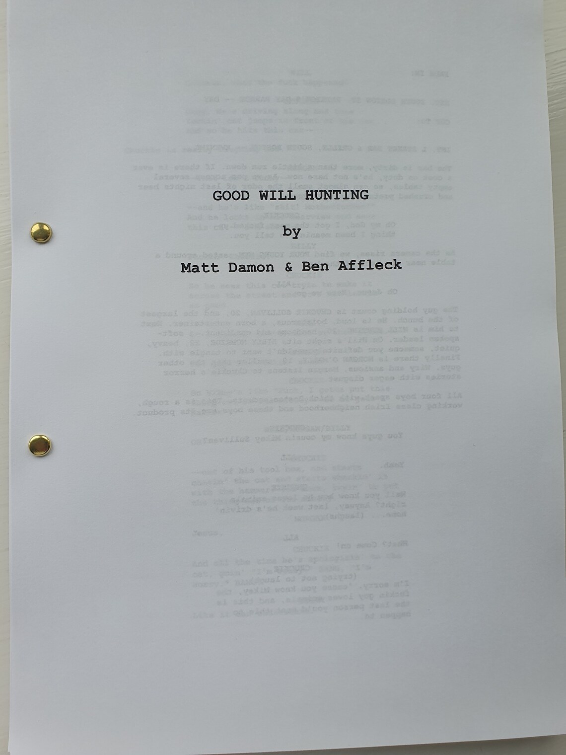 Good Will Hunting Script/Screenplay & Movie Poster And | Etsy