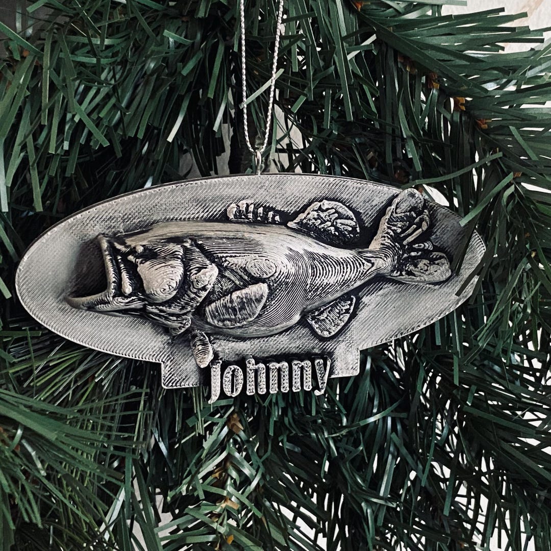 Personalized Bass Fish Christmas Ornament - 3D Printed, Hand Painted - Etsy